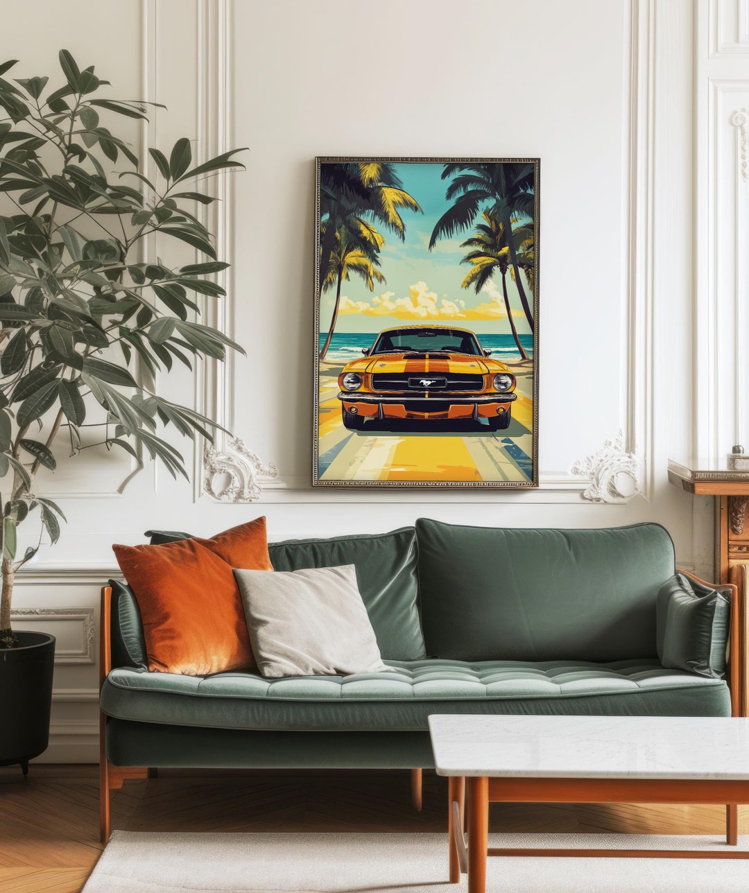 Classic Mustang Poster for Classic Car Lovers, Retro Car Poster, Garage ...
