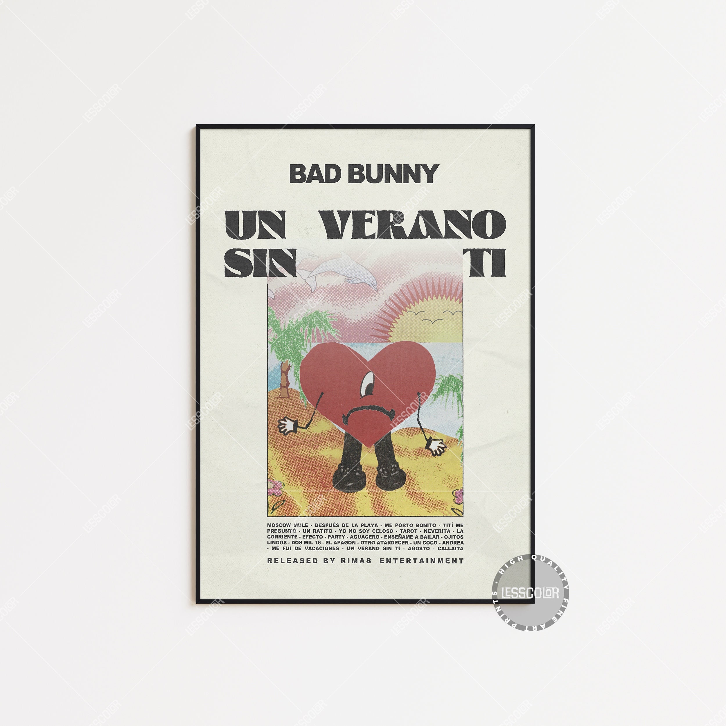 Bad Bunny Posters, Un Verano Sin Ti Poster, Tracklist Album Cover Poster