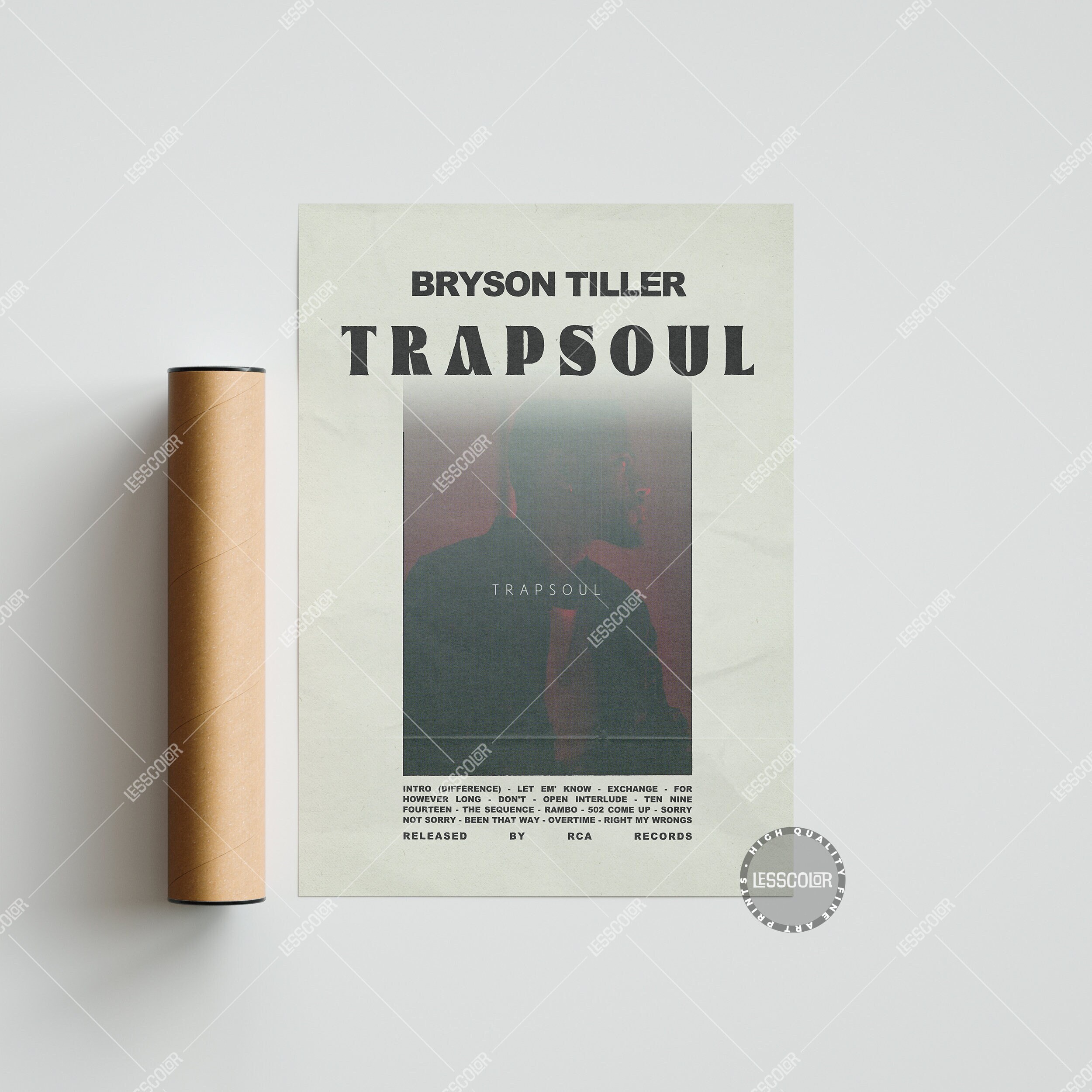 Bryson Tiller Posters / Trapsoul Poster, Tracklist Album Cover Poster ...