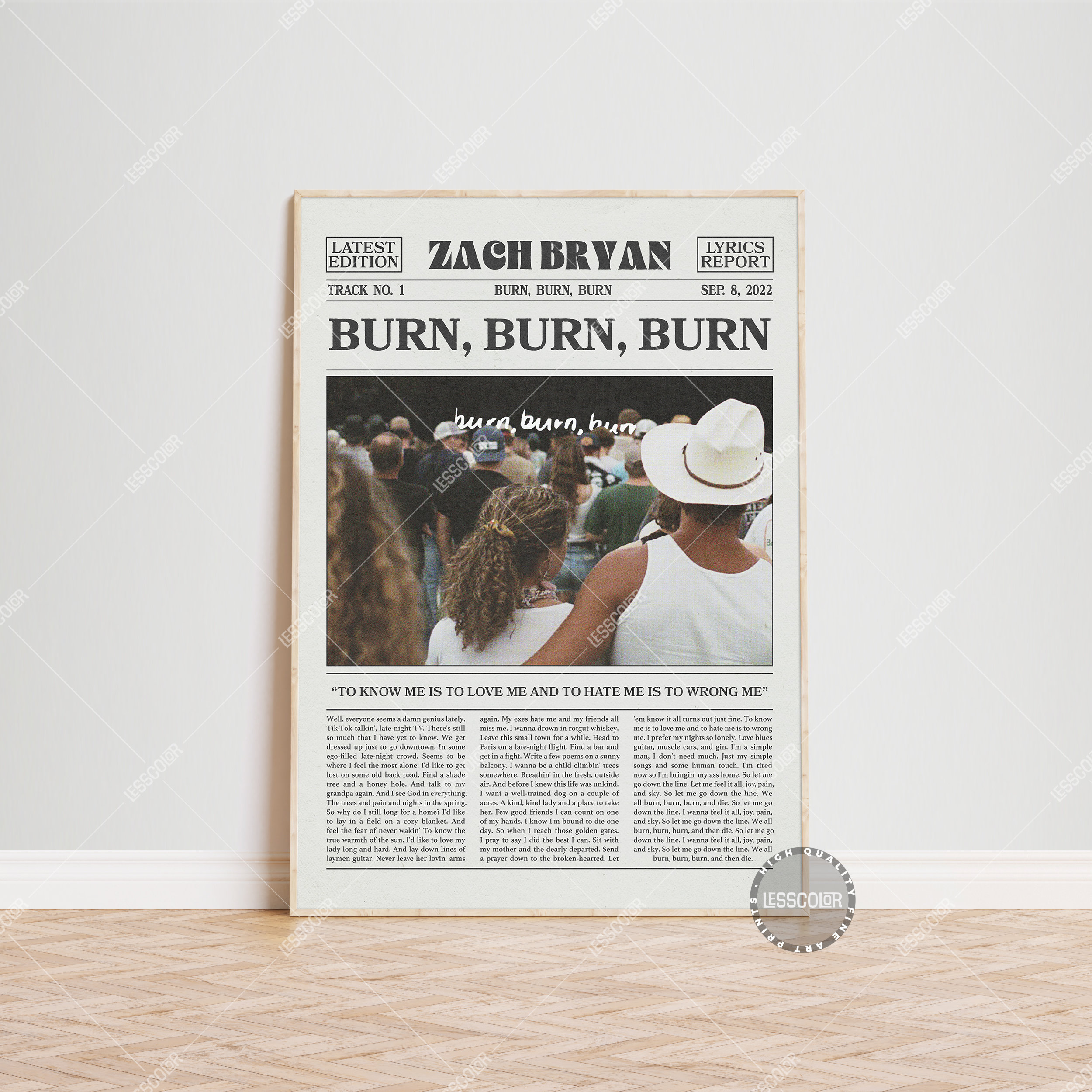 Zach Bryan Retro Print, Burn, Burn, Burn Poster, Zach Bryan Poster ...