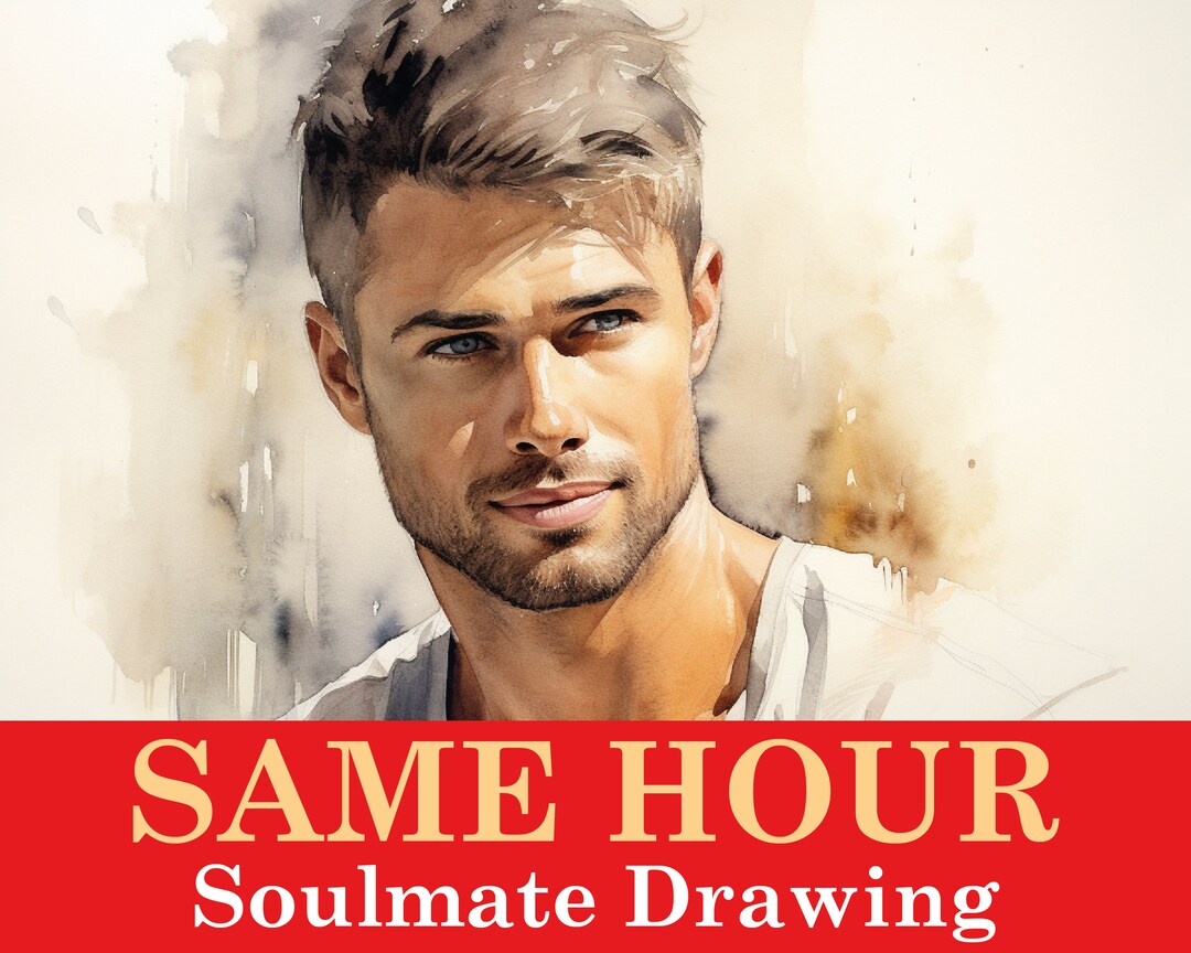 SAME HOUR Soulmate Drawing in Watercolor Style Fast Delivery Artist ...