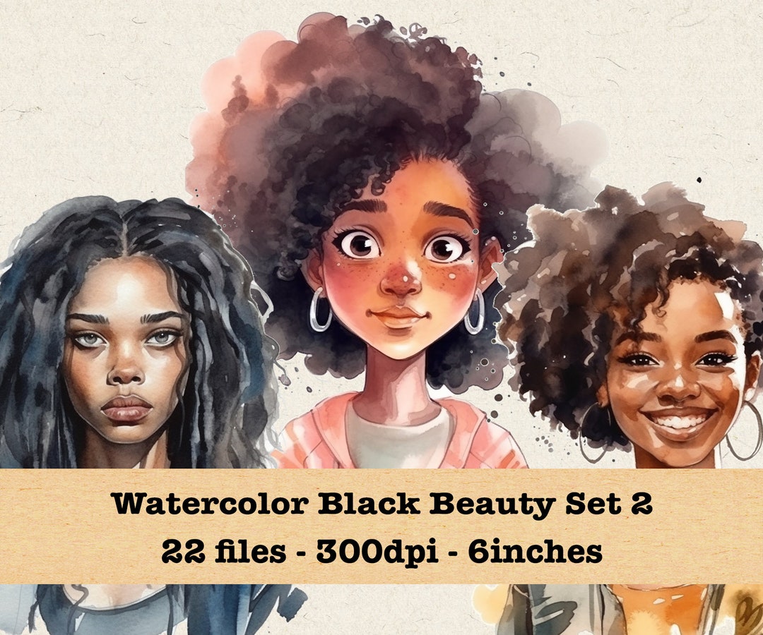 Watercolor Black Beauty Clipart Set 2 | PNG Bundle | Instant Download ...