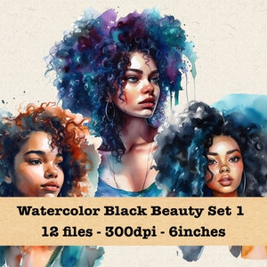 Watercolor Black Beauty Clipart Set 1 | PNG Bundle | Instant Download ...
