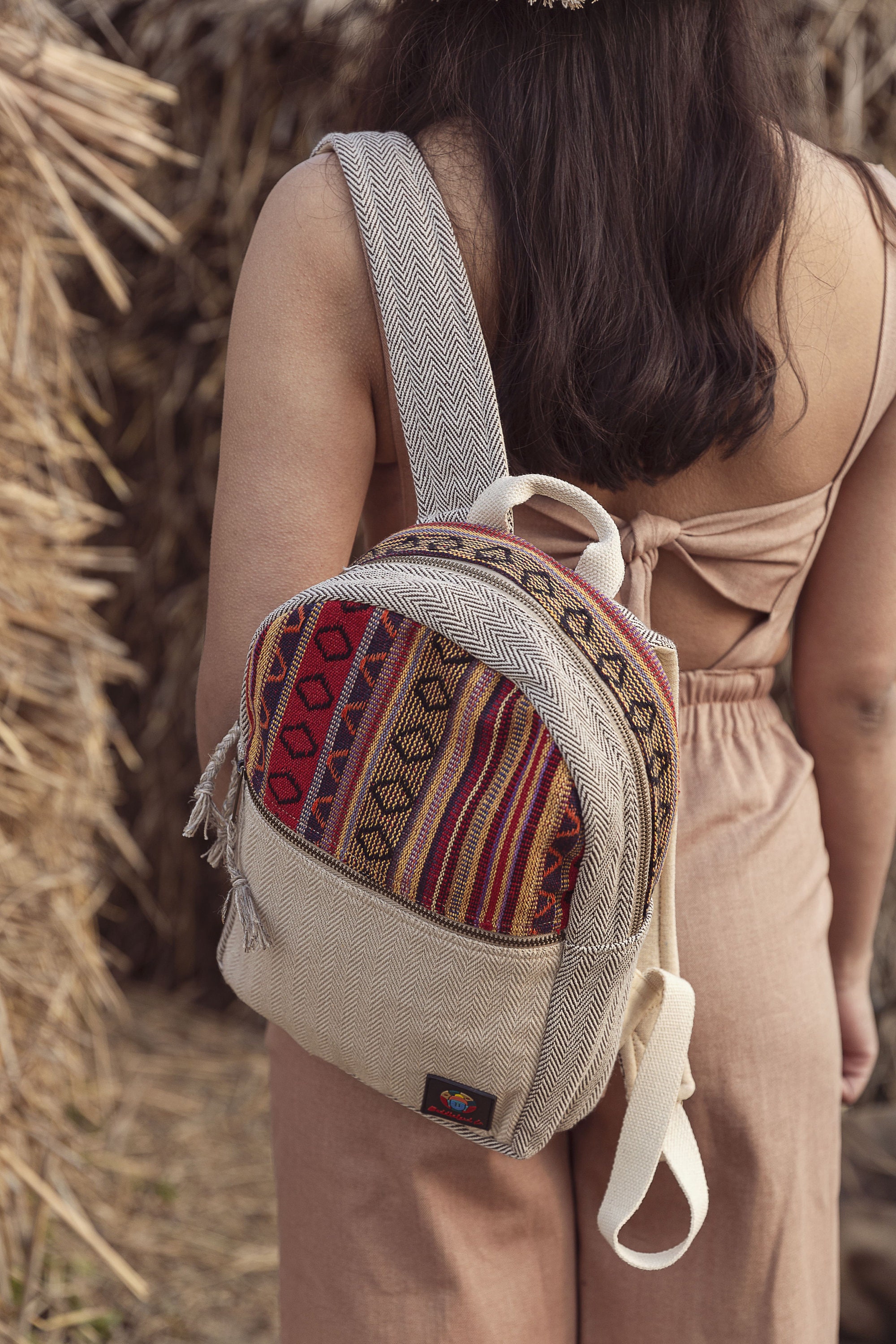 Handmade Hemp Backpack: Medium Festival Travel Bag - Etsy