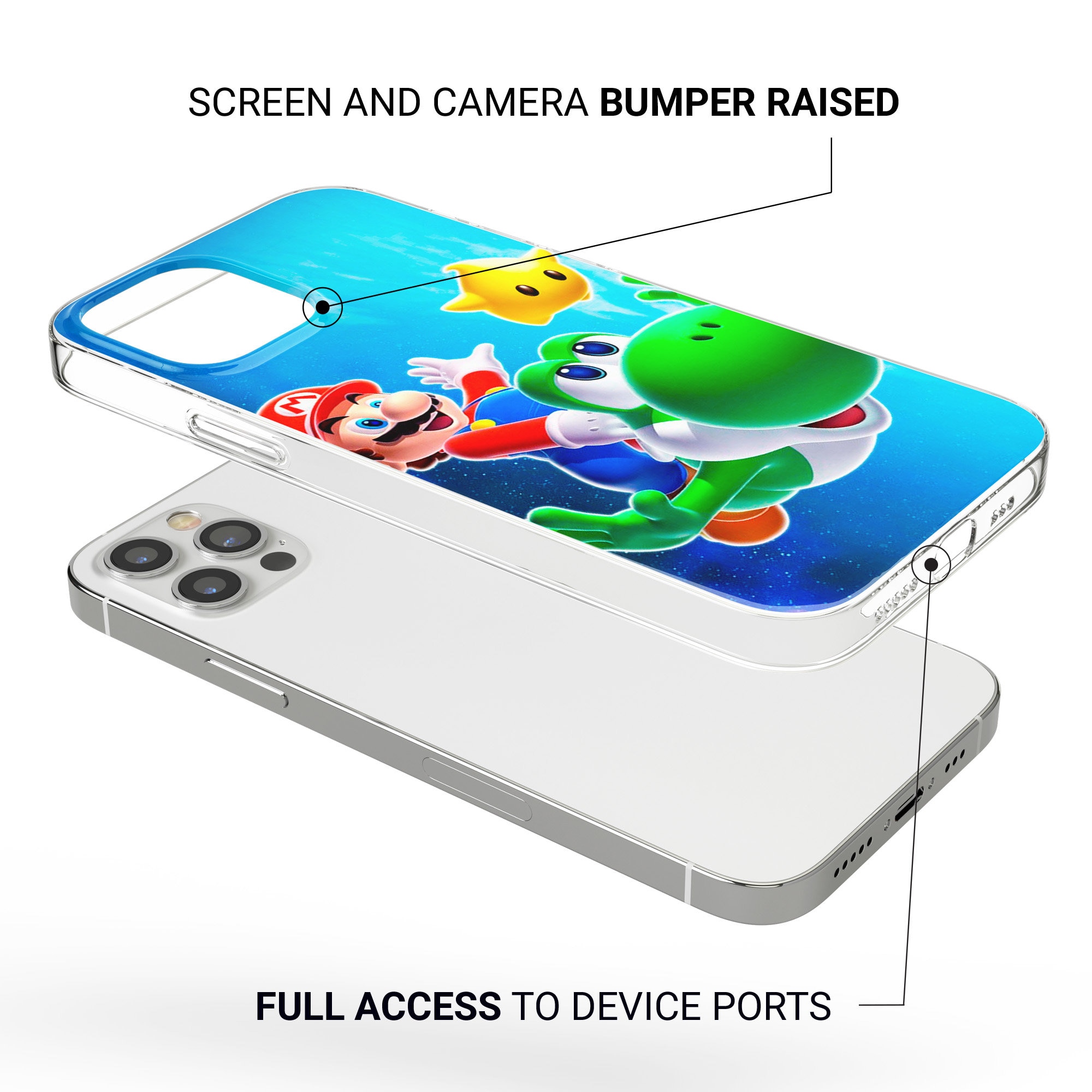 Super Mario Phone Case Cover for iPhone 15 14 13 12 Pro 11 XR SE ...
