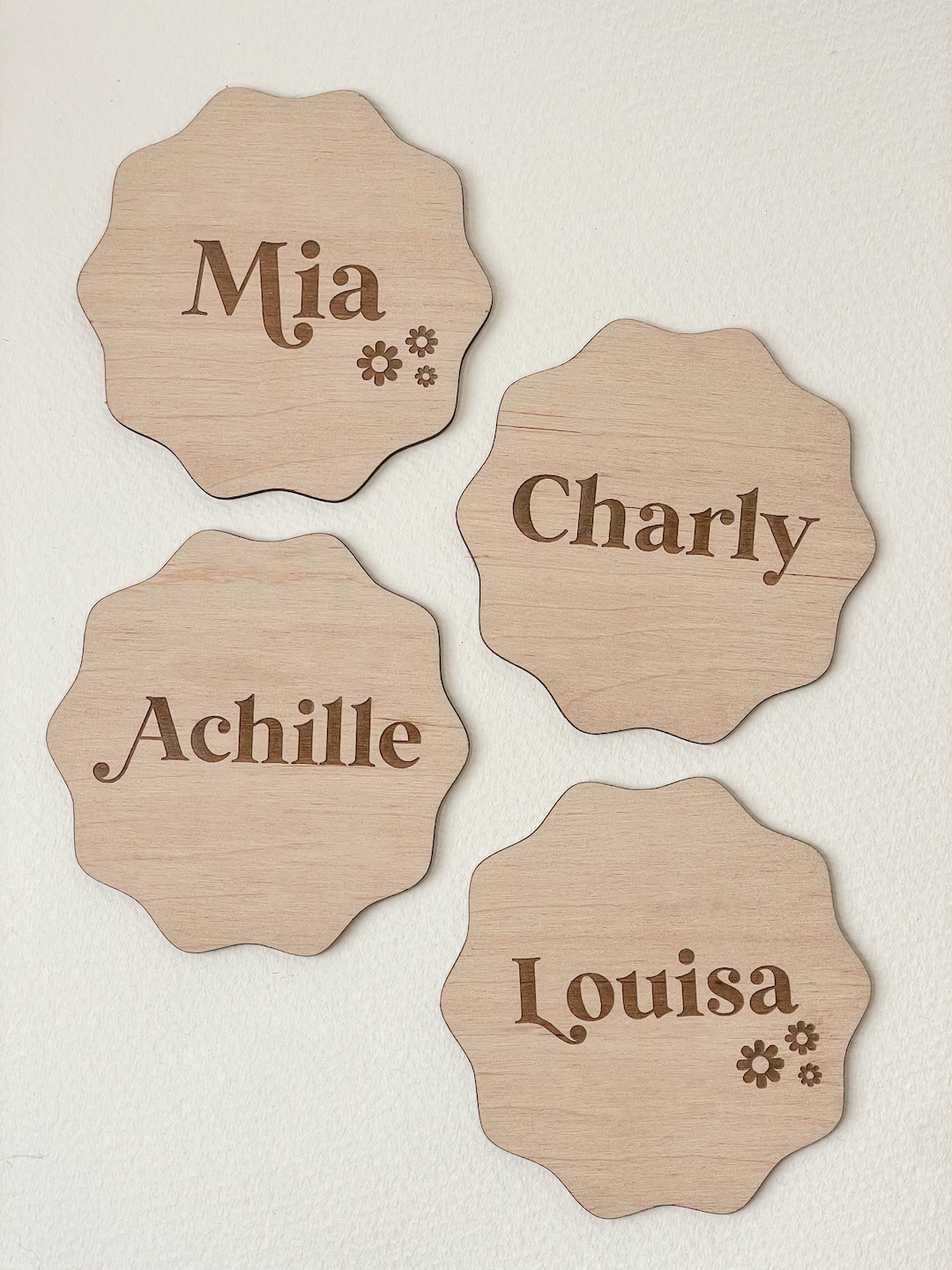 Corrugated Card Announcing Birth of Baby Name in Wood, Baby Name Card ...