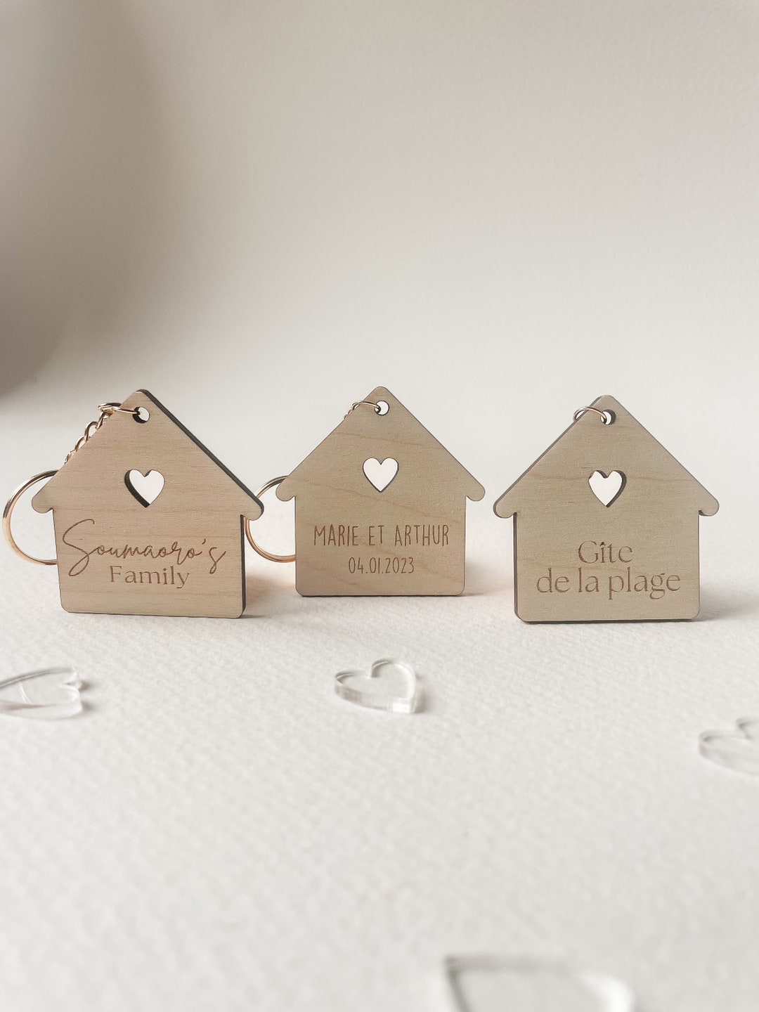 Customizable Wooden House Keychain, Couple, Airbnb Rental, Housewarming ...