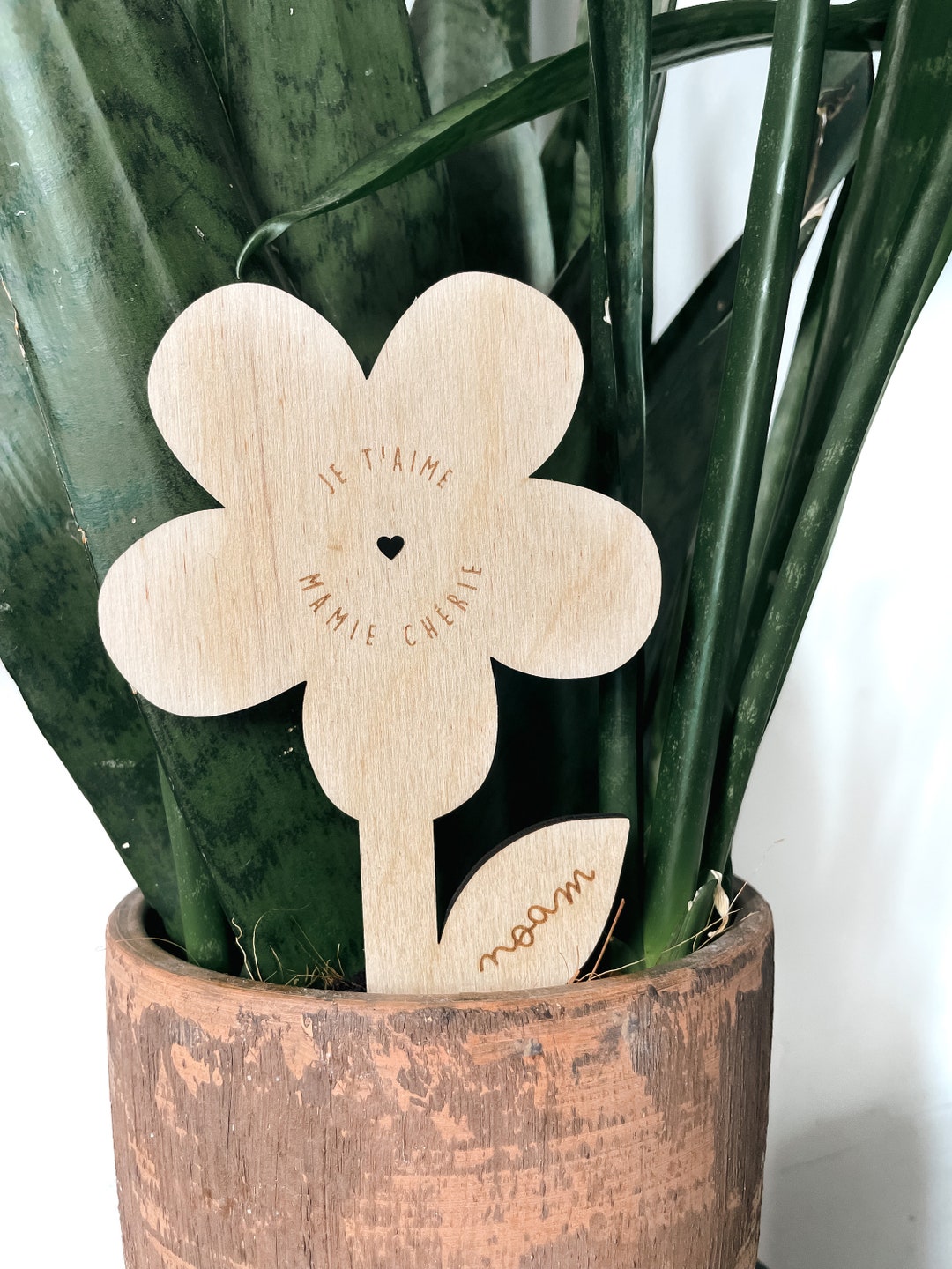 Wooden Topper for Plants, Teacher Nanny Gift, Personalized Wooden Sign ...