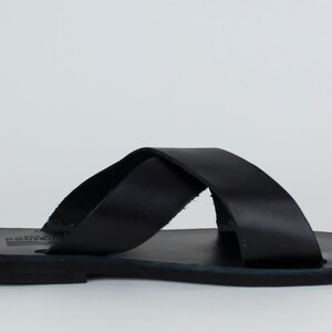 HELIOS BLACK LEATHER Sandals - Etsy
