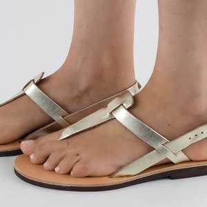 ATHENA GOLD LEATHER Sandals - Etsy