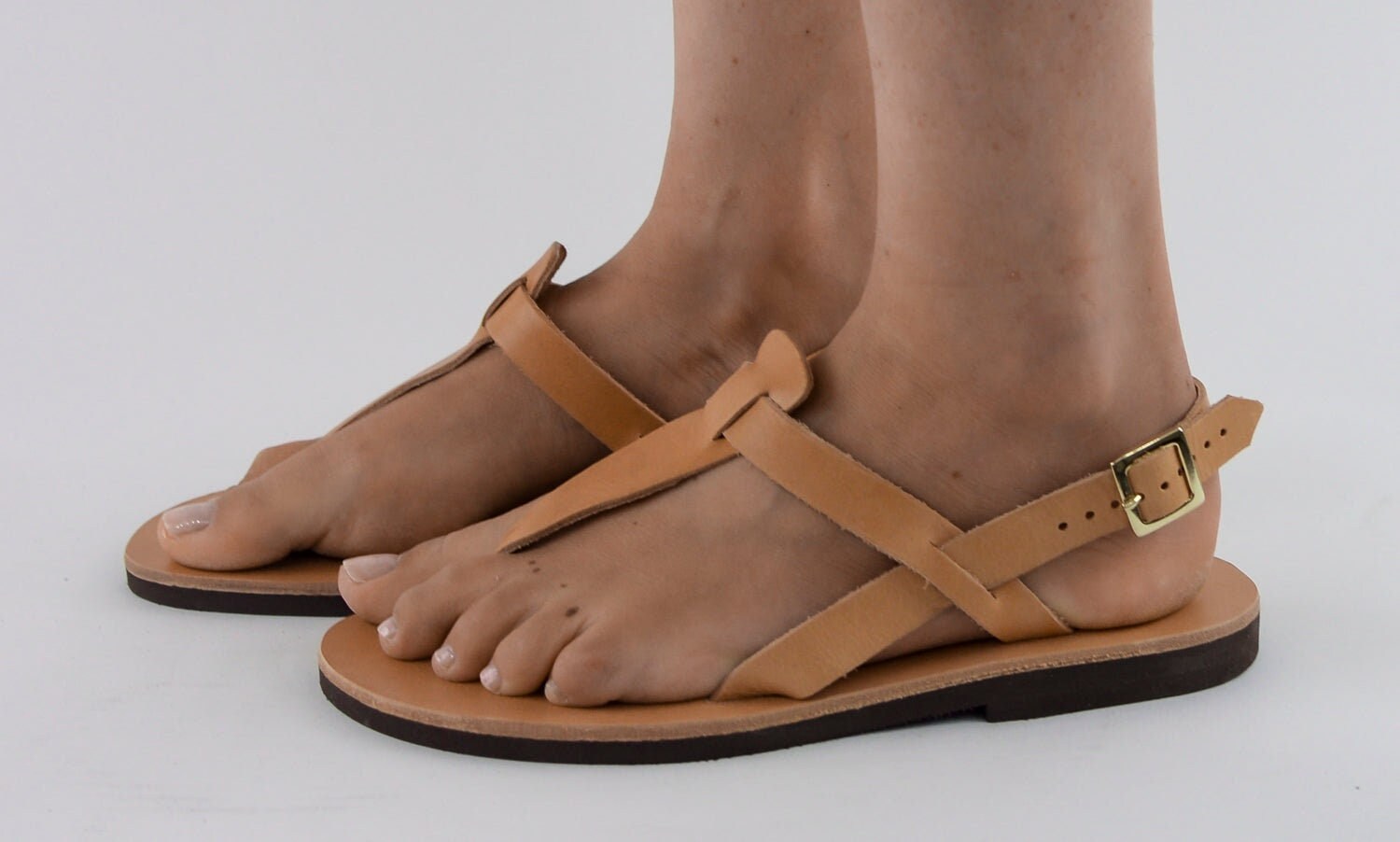 ATHENA NATURAL LEATHER Sandals - Etsy