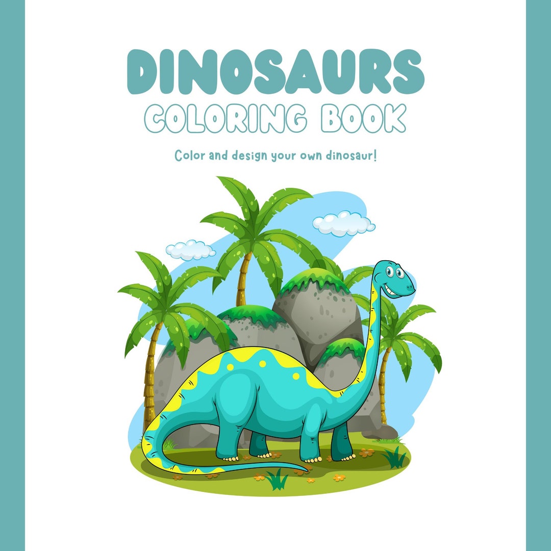 Cute Dinosaur Activity Coloring Pages Bundle Designs for Kids and ...