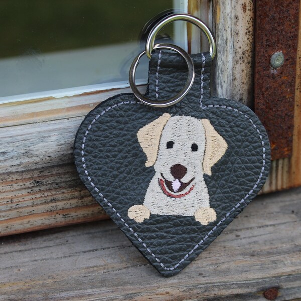 Leather Golden Retriever Keychain - Etsy