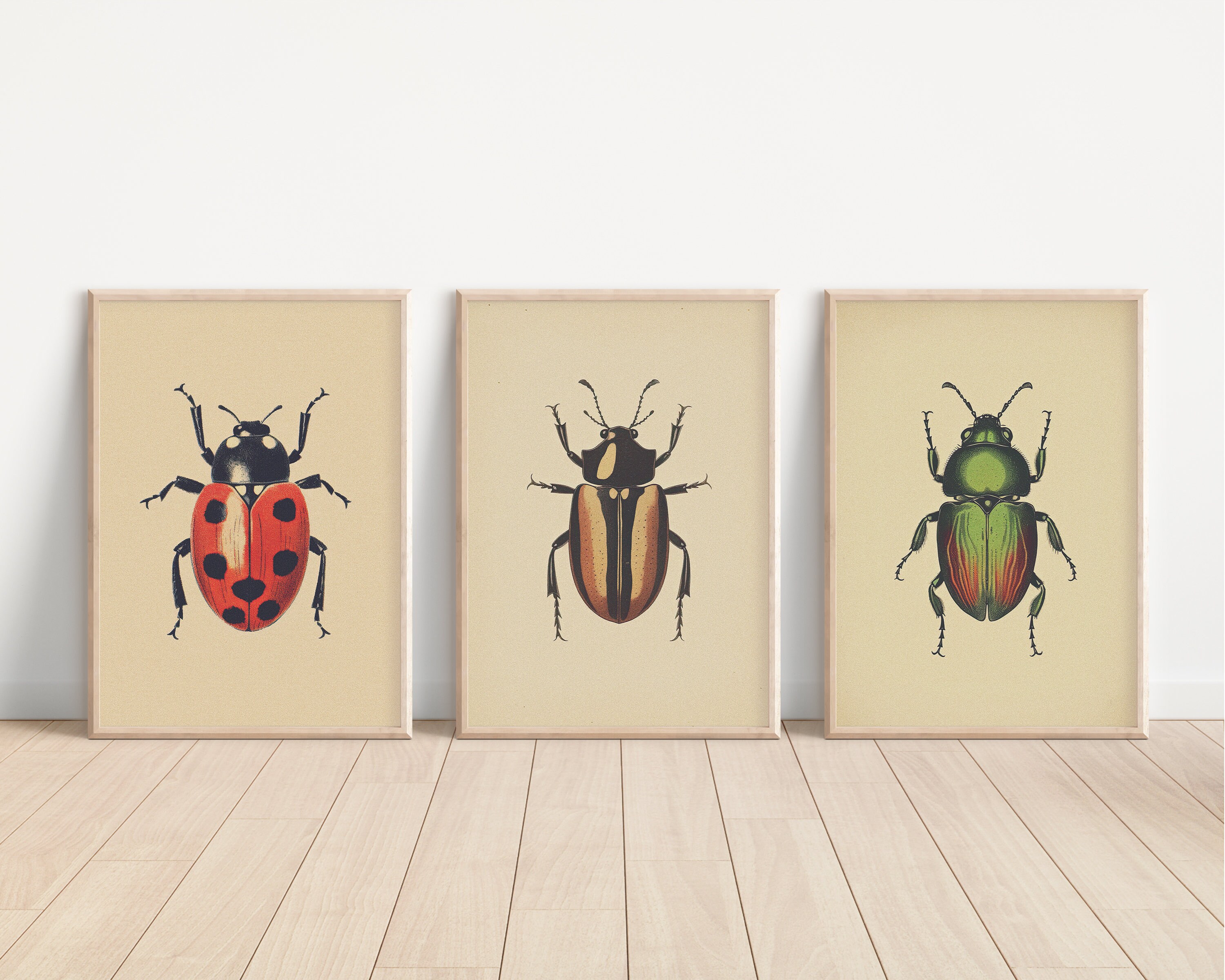 Antique Beetles Vintage Bug PRINTABLE Wall Art Prints Set - Etsy