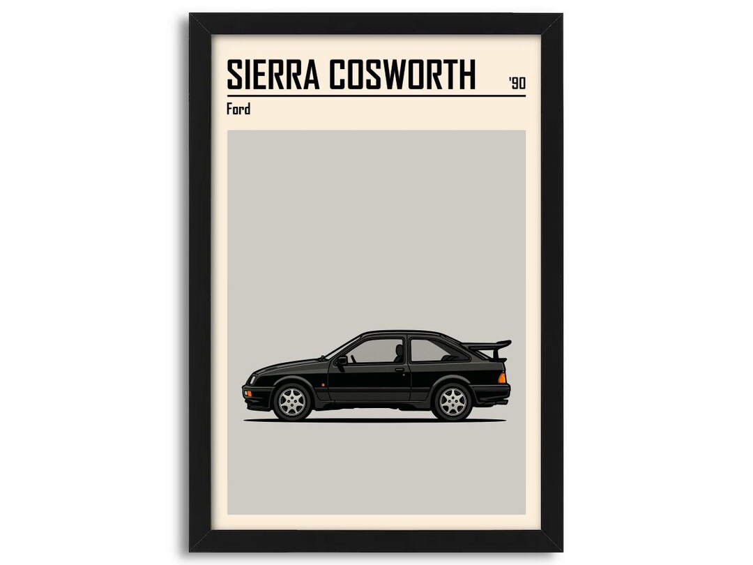 Ford Sierra RS Cosworth - 1990, Minimalist Poster, Digital Print, Gift ...