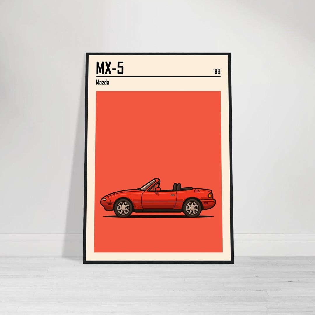 Mazda MX-5 (miata) Roadster - 1989 | Framed Print | Sustainable Wood ...