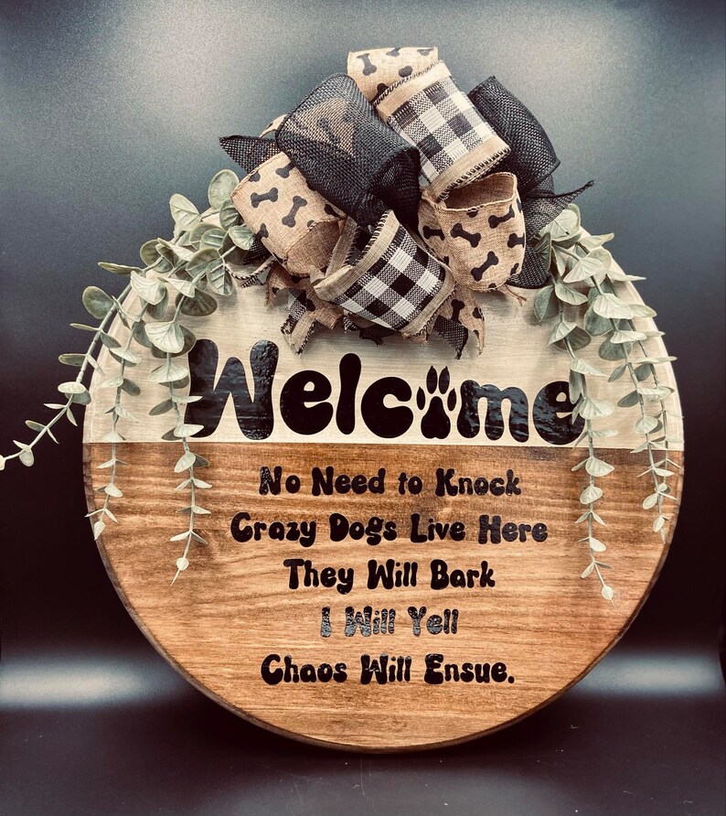 12" Wood Round Welcome Sign - Etsy