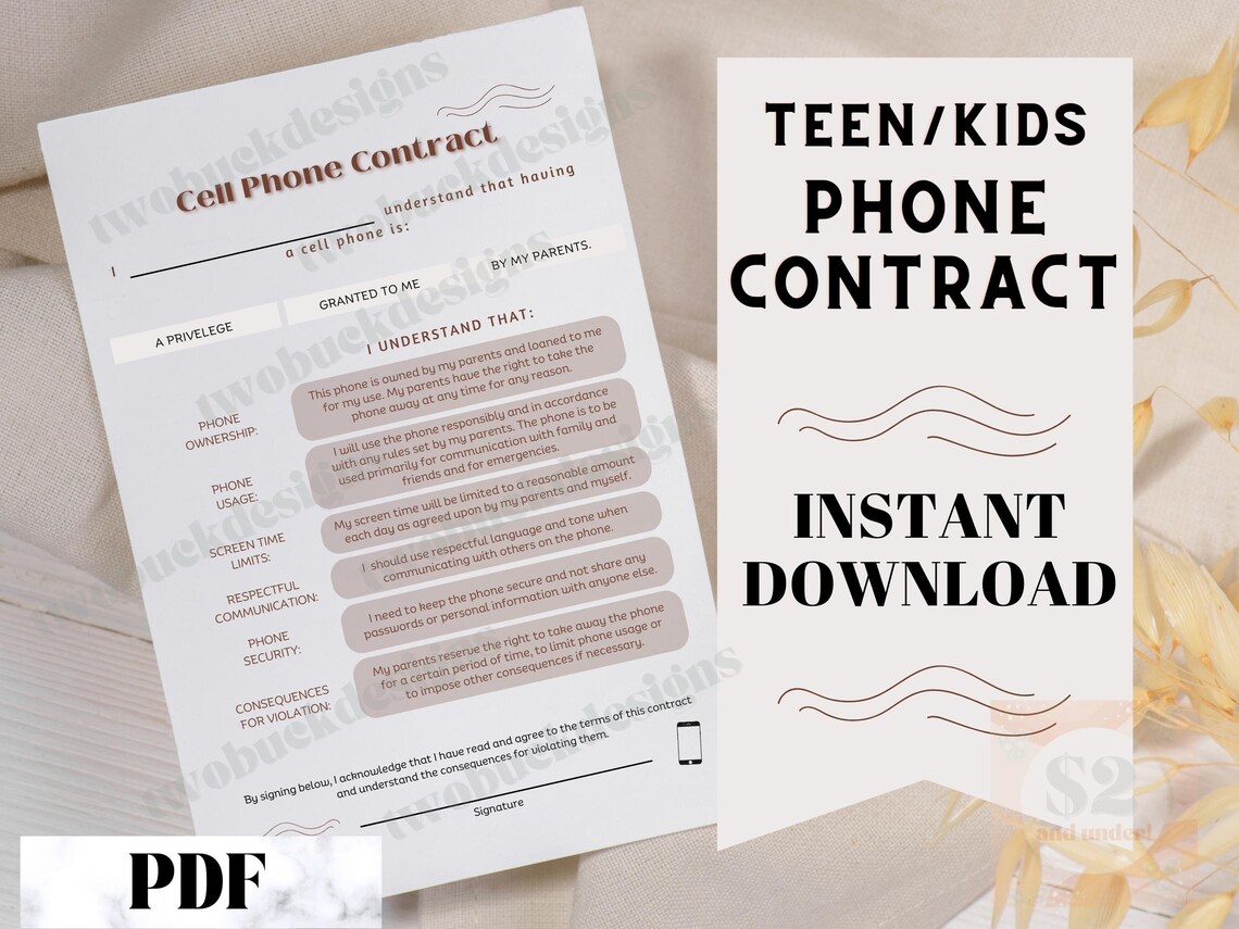 Cell Phone Contract, Behavior Chart, Chart With Consequences, Teen ...