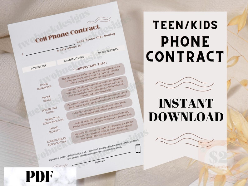 Cell Phone Contract, Behavior Chart, Chart With Consequences, Teen ...