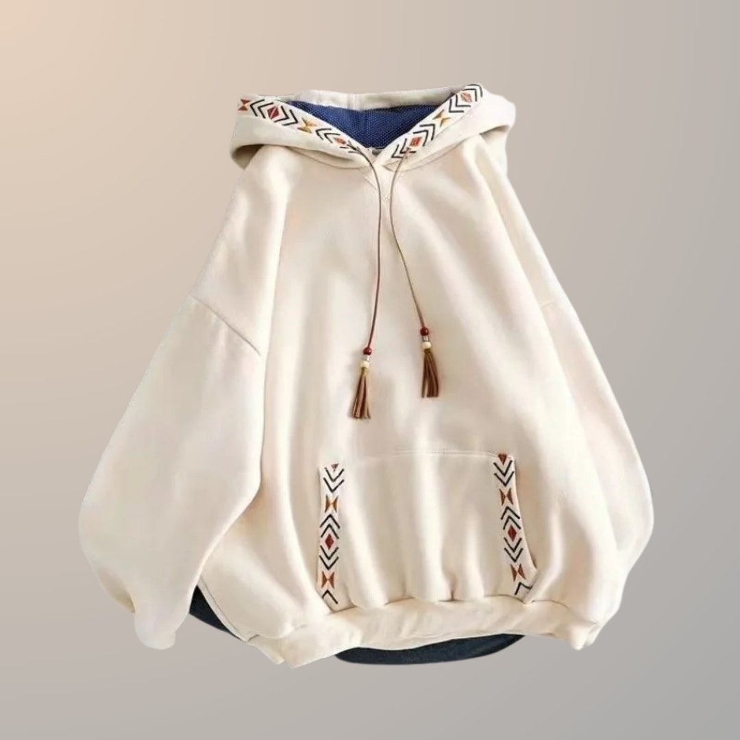Vintage Embroidery Hoodie Aesthetic Long Sleeve Pullover - Etsy
