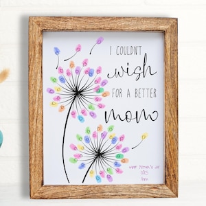 Mother's Day Fingerprint Printable DIY Gift for Mom Craft Activity Mom ...