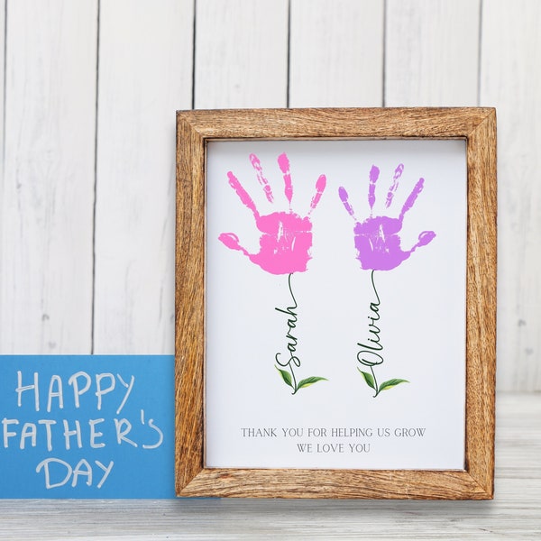 Fathers Day Hand Print Art - Etsy