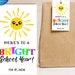 Printable Here's to A Bright School Year Favor Tag, First Day of School ...