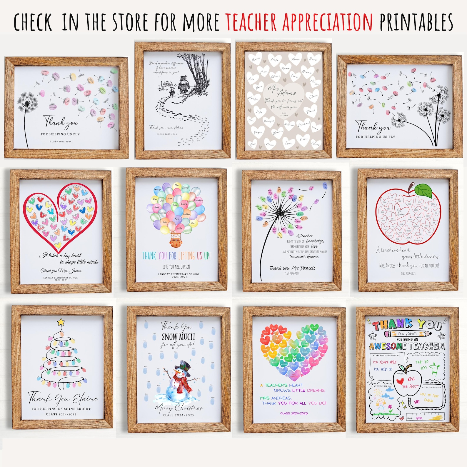 Custom Teacher Appreciation Gift, Editable Printable Teacher Gift End ...