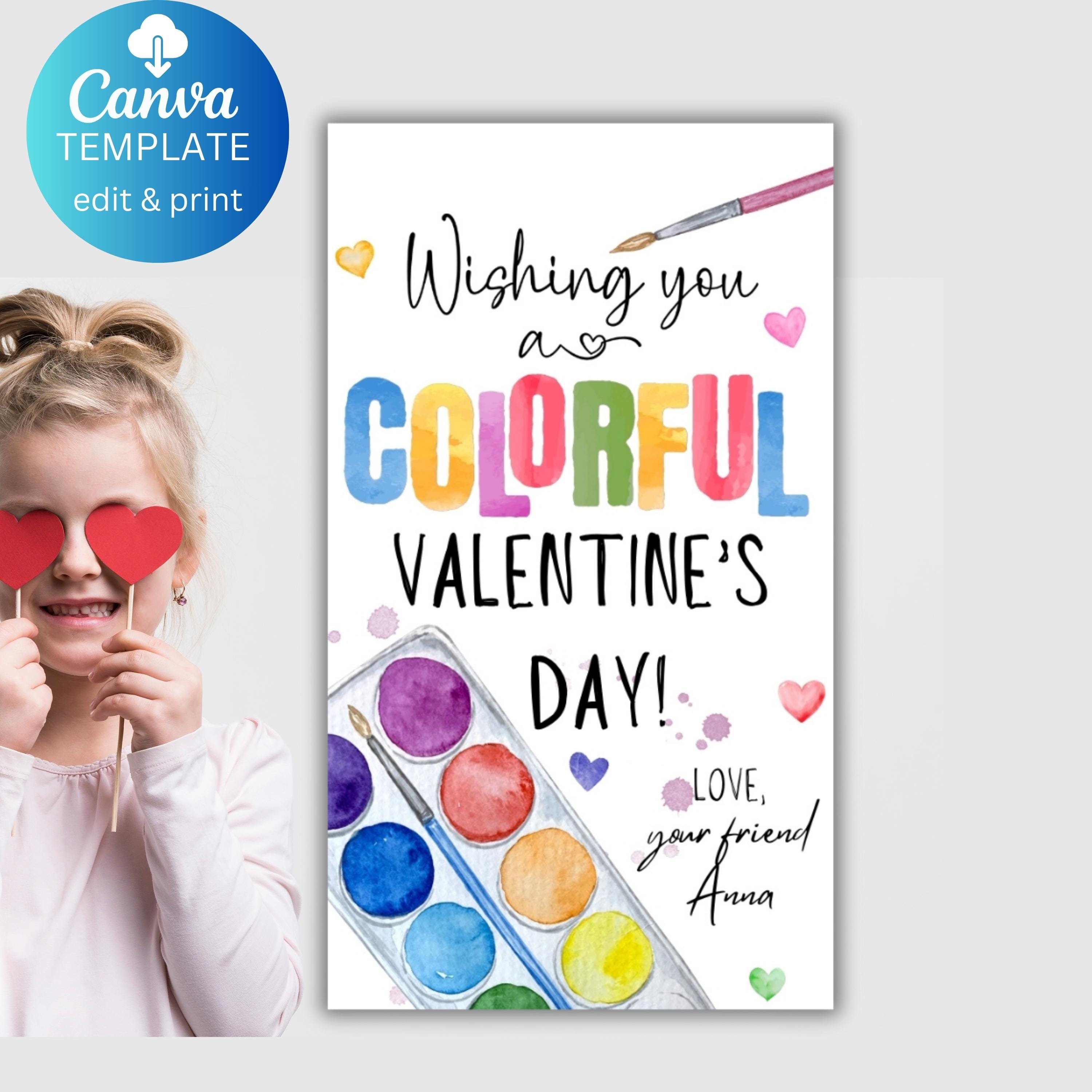 Colorful Valentines Day Printable Gift Tag Template Classroom Teacher ...