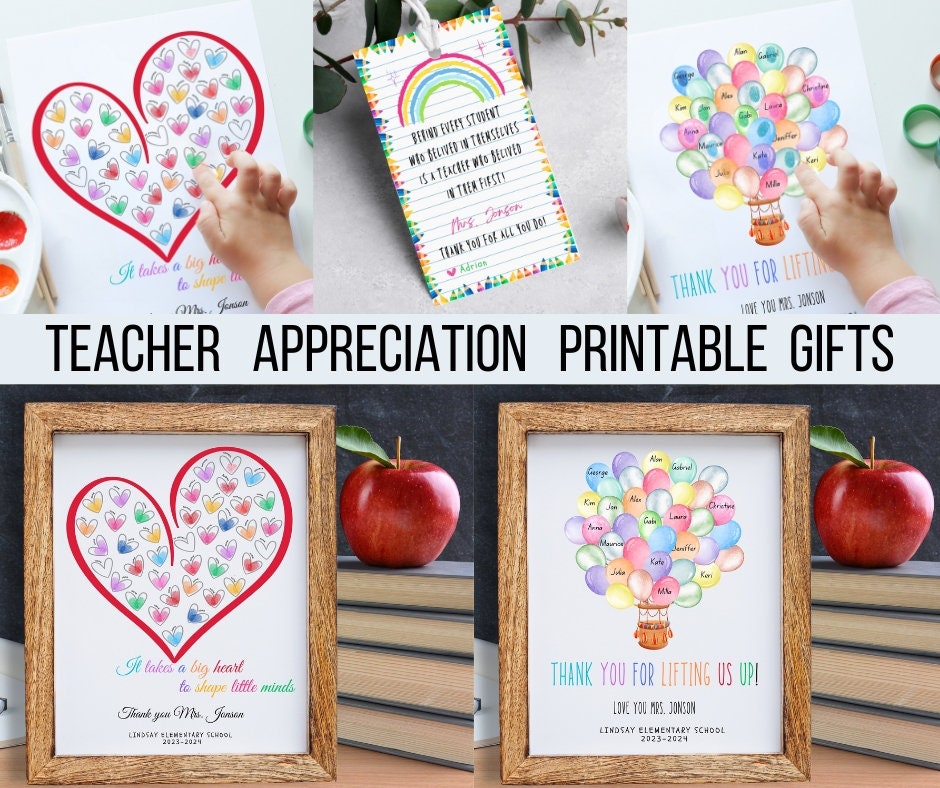 Custom Teacher Appreciation Gift, Editable Printable Teacher Gift End ...