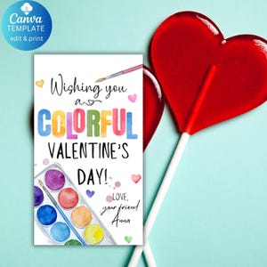 Colorful Valentines Day Printable Gift Tag Template Classroom Teacher ...