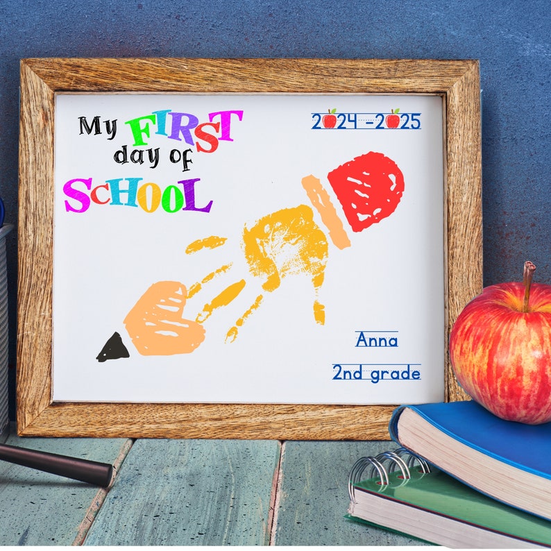 First 1st Day of School Handprint Memory Keepsake, Back to School Sing ...