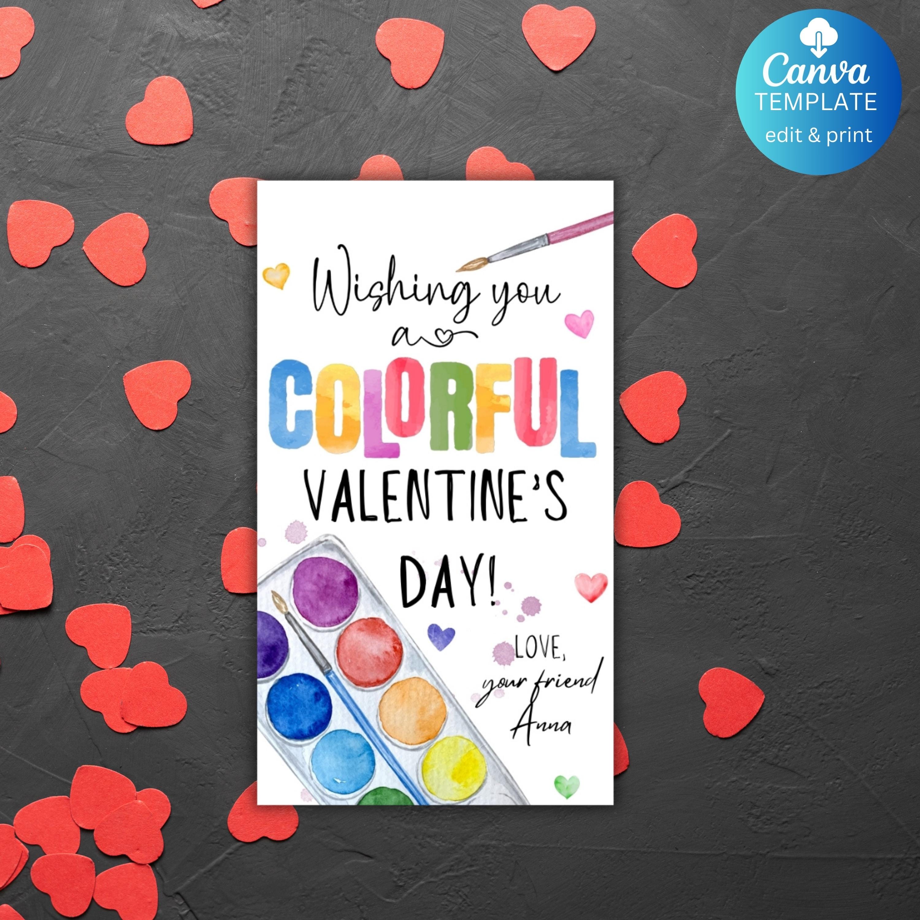 Colorful Valentines Day Printable Gift Tag Template Classroom Teacher ...