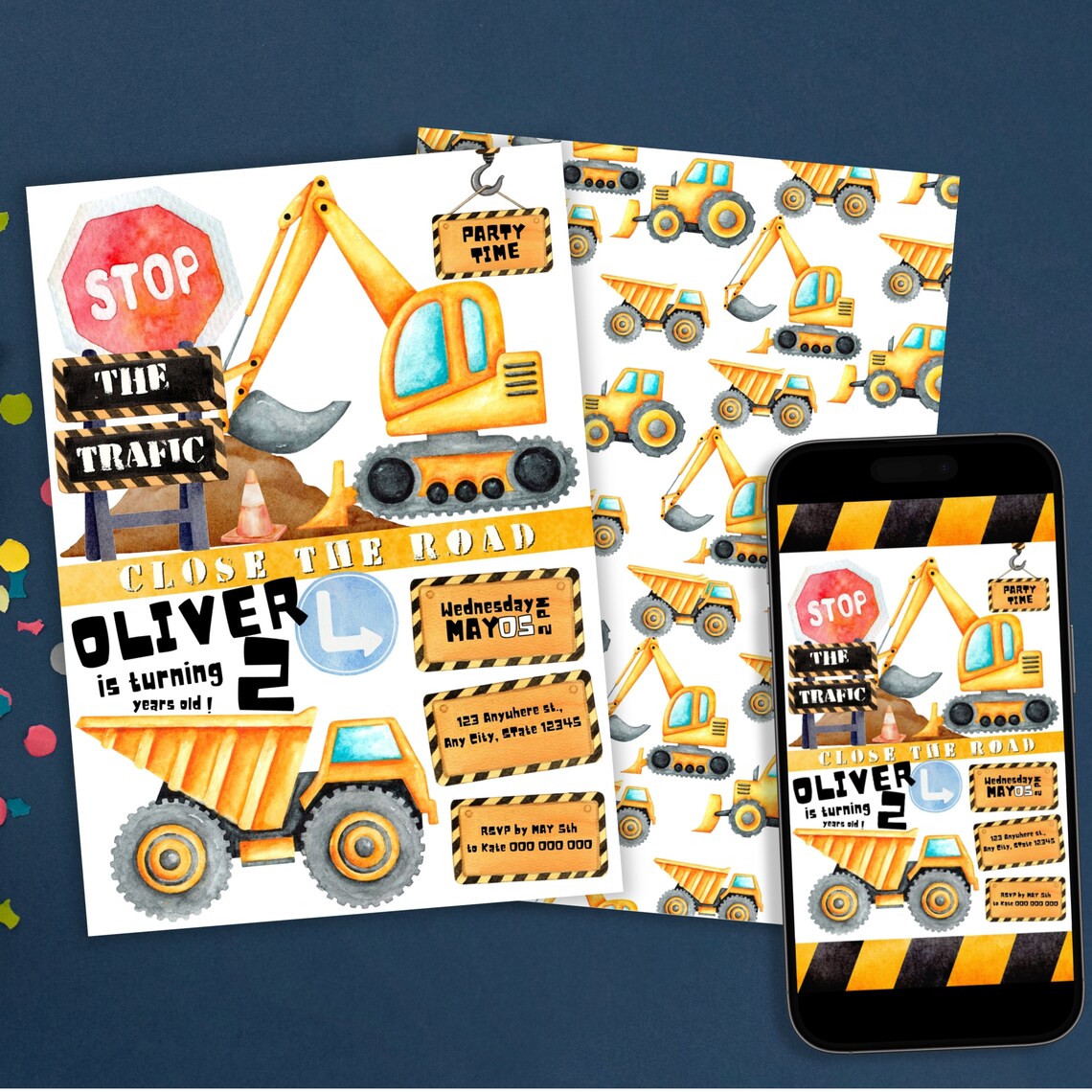 Editable Construction Birthday Invitations, Dump Truck Party Invite ...
