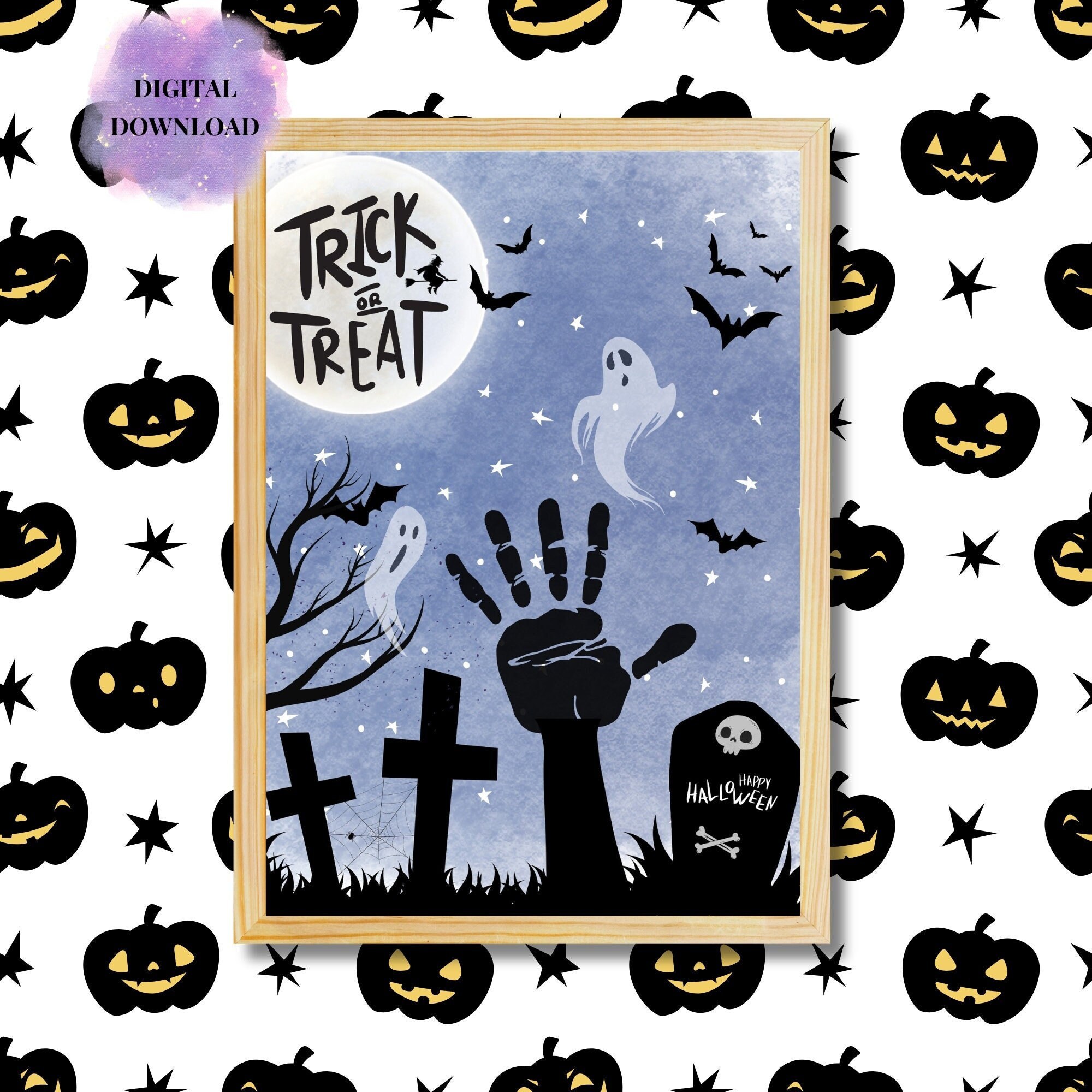Printable Zombie Handprint Halloween Decoration Art for Kids - Etsy