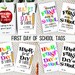 Back to School Gift Tag Printable Template, Editable Happy 1st First ...