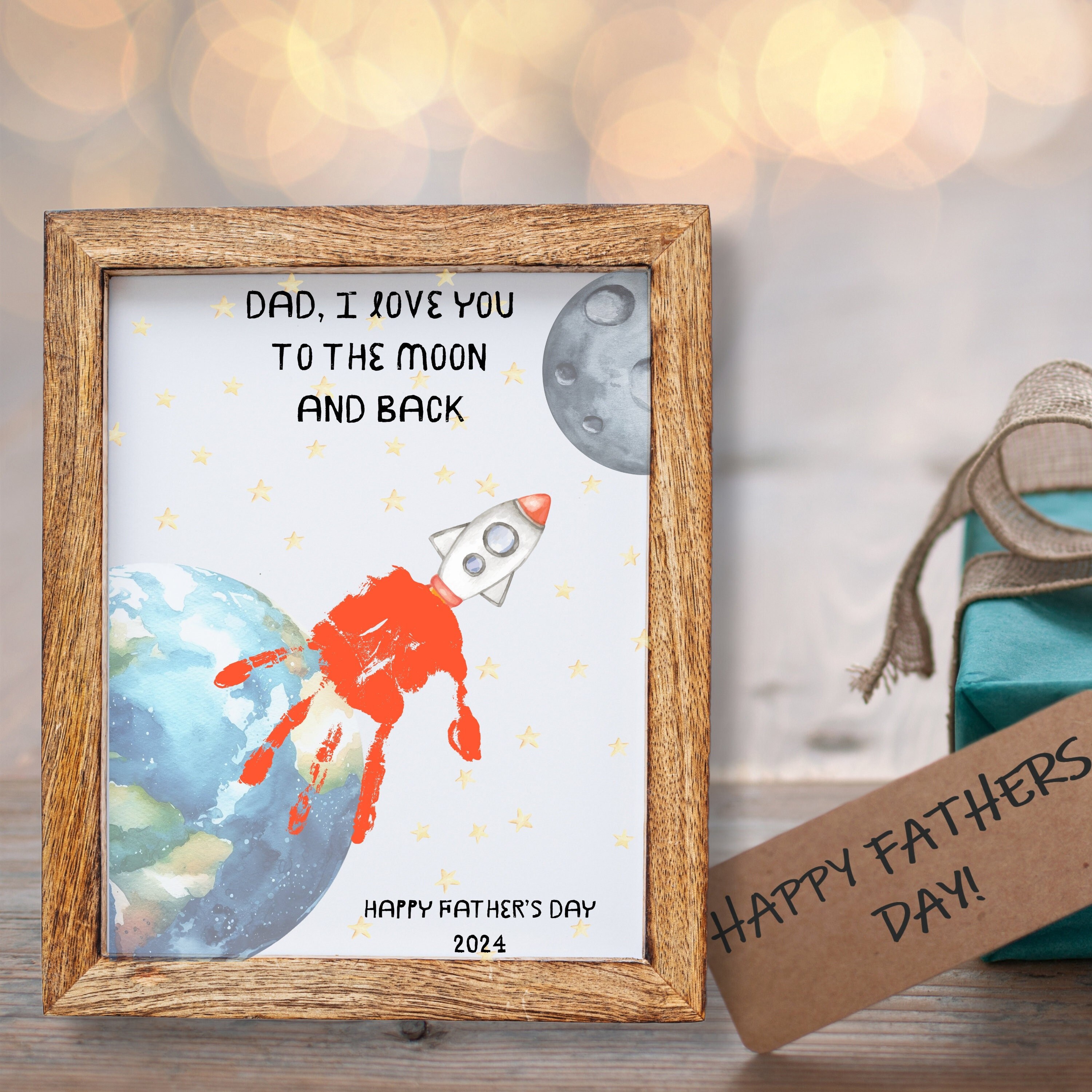 Father's Day Keepsake Handprint Printable DIY Craft Gift for Dad Daddy ...