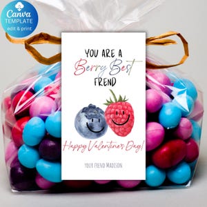 Editable Berry Valentines Gift Tags Valentine You Are Berry Frend Tag ...
