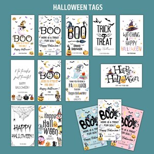 Printable Witching You a Happy Halloween Gift Tag, Spooky Treat Bag Tag ...