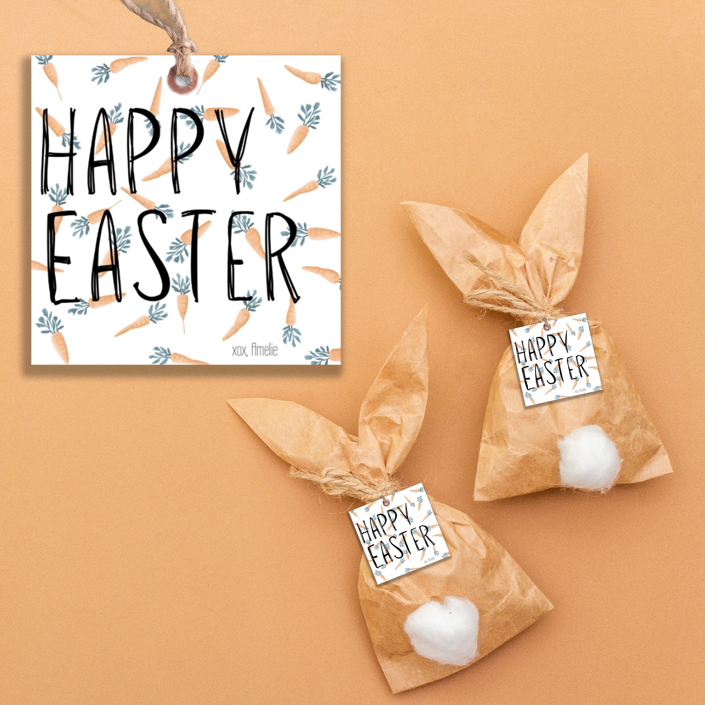 Happy Easter Tag Printable Template, Editable Tag Template, Instant ...