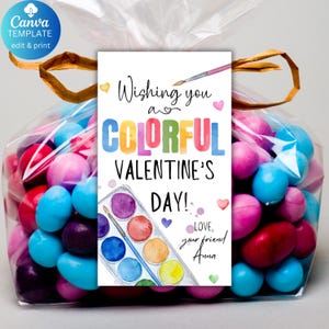 Colorful Valentines Day Printable Gift Tag Template Classroom Teacher ...