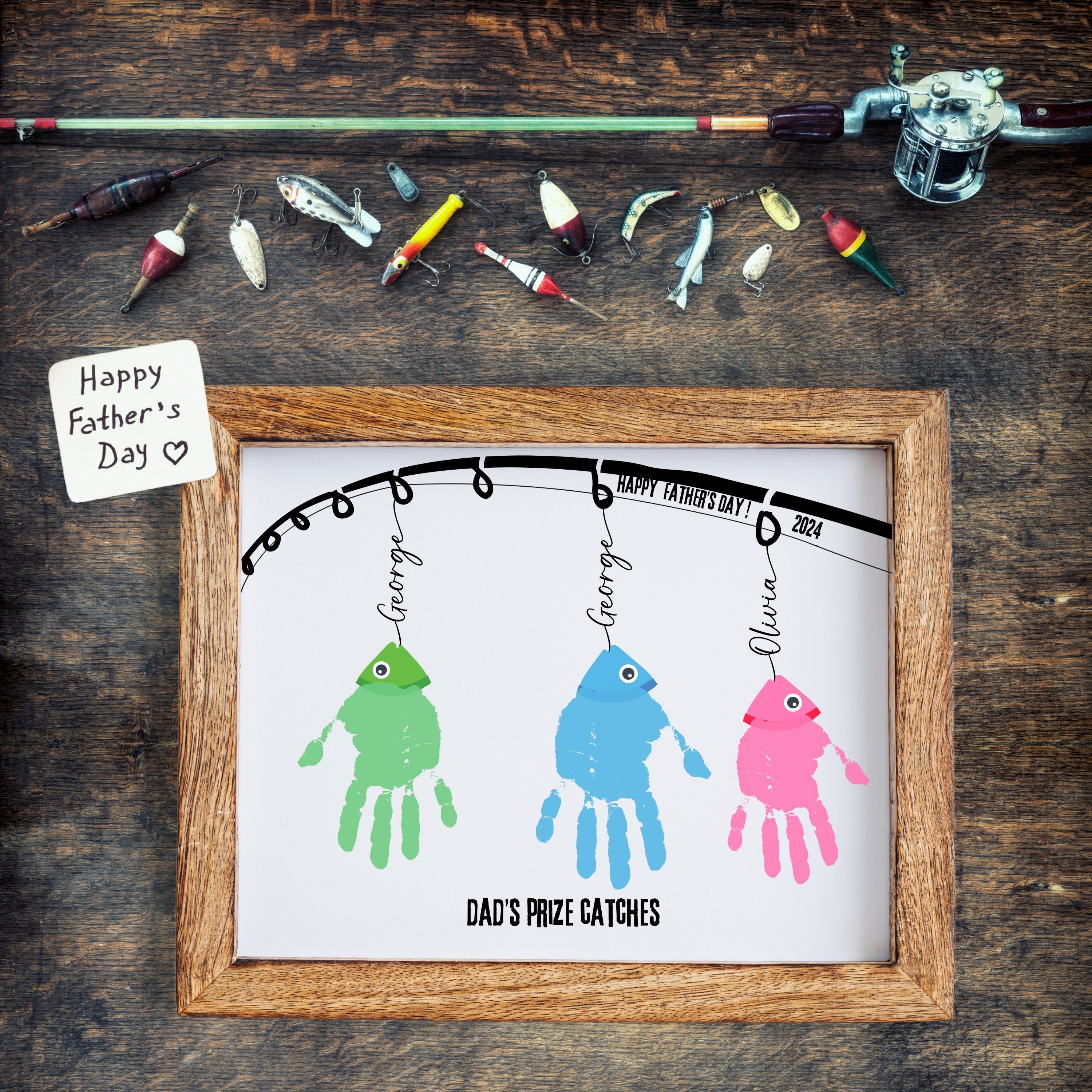 Personalised Father's Day Handprint Gift From Kids DIY Custom Dad's ...