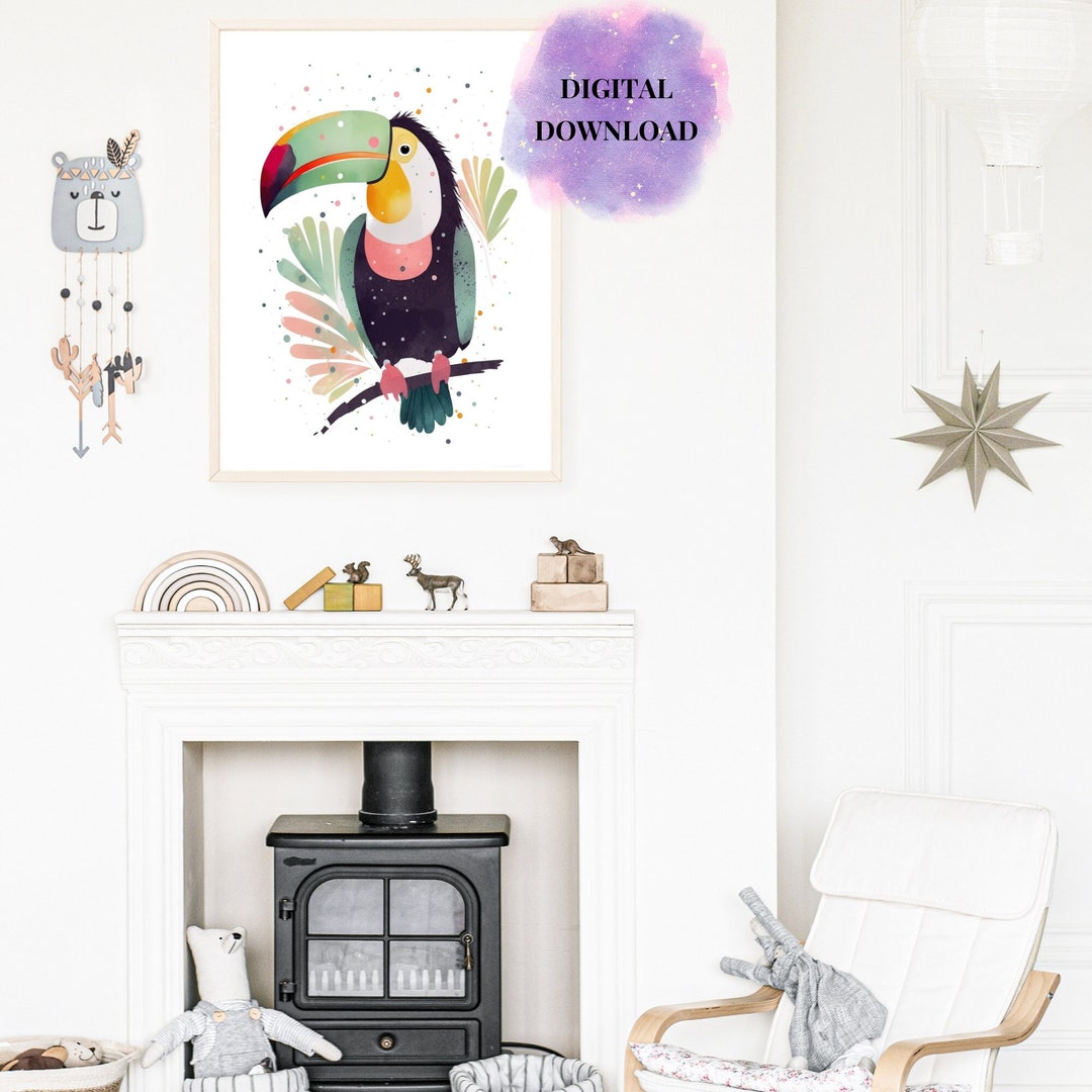 Toucan Modern Nursery Wall Art Decor Printable Artwork for Kids ...