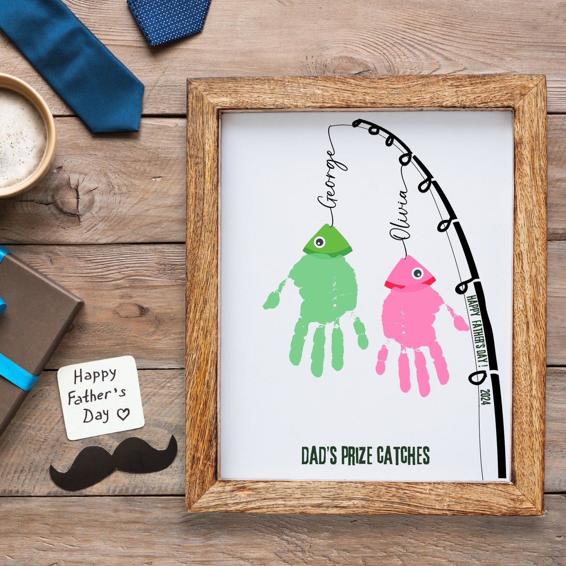 Personalised Father's Day Handprint Gift From Kids DIY Custom Dad's ...