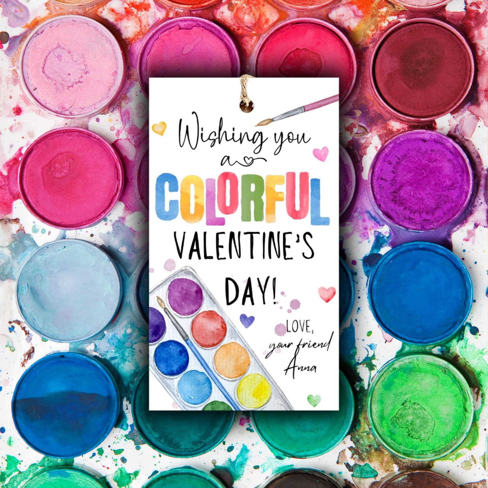 Colorful Valentines Day Printable Gift Tag Template Classroom Teacher ...