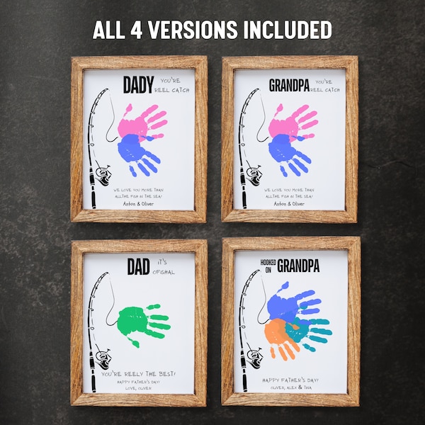 Father's Day Keepsake Handprint Printable DIY Craft Gift for Dad Daddy ...