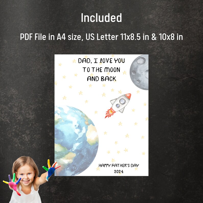 Father's Day Keepsake Handprint Printable DIY Craft Gift for Dad Daddy ...