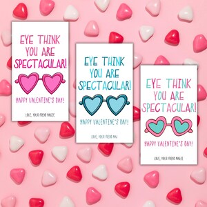 Eye Think You Are Spectacular Valentine Sunglasses Printable Favor Gift ...