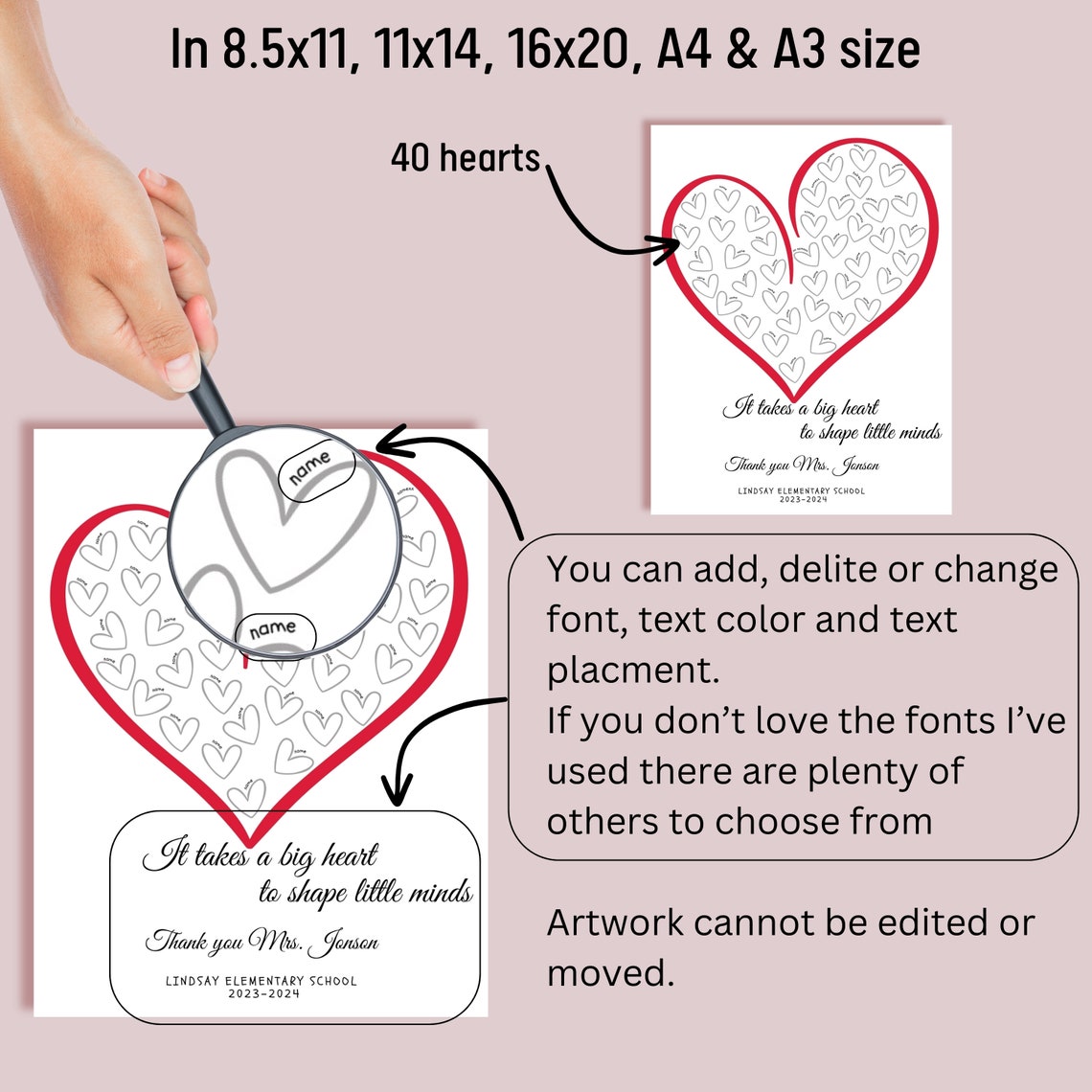 Custom Teacher Appreciation Gift, Editable Printable Teacher Gift End ...