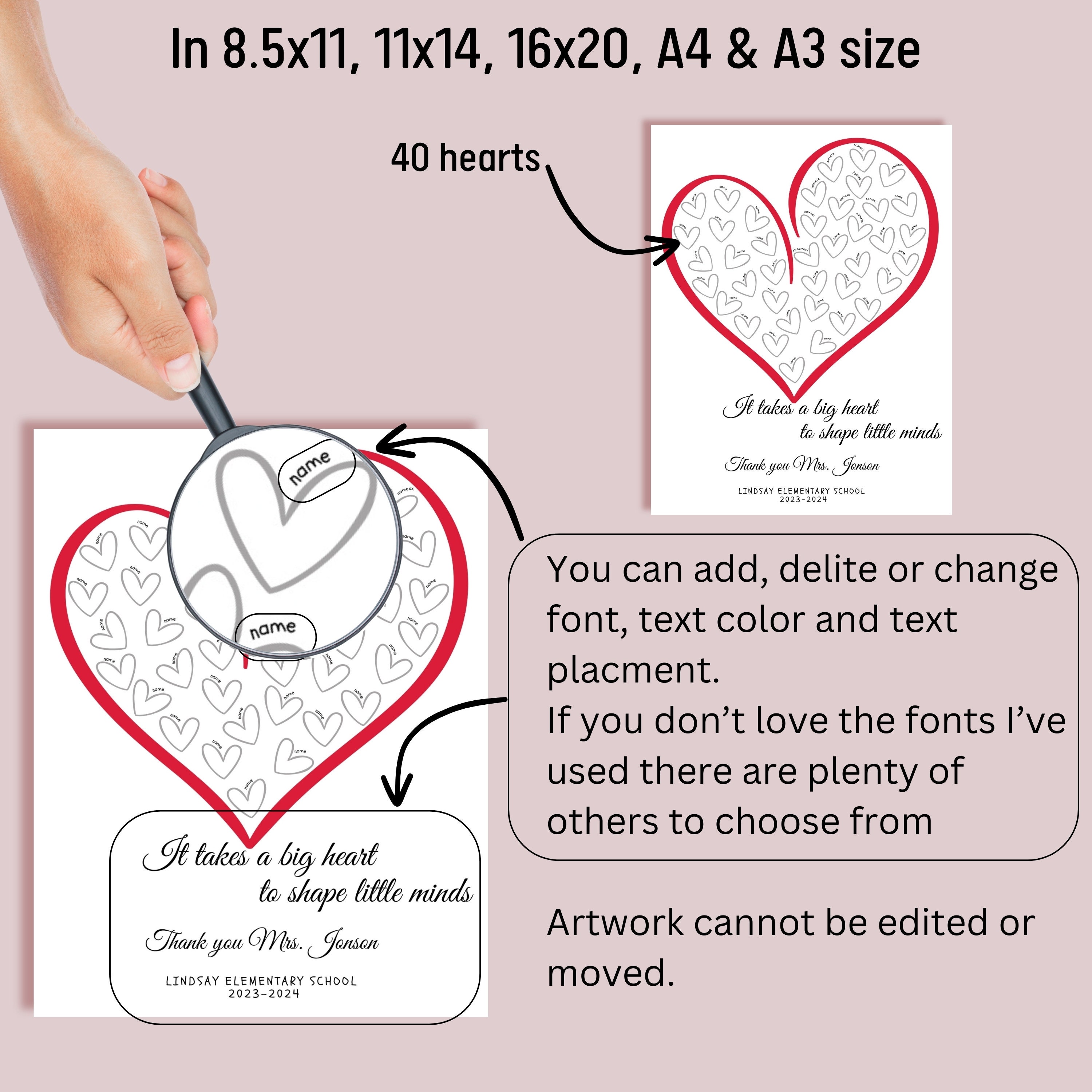 Custom Teacher Appreciation Gift, Editable Printable Teacher Gift End ...